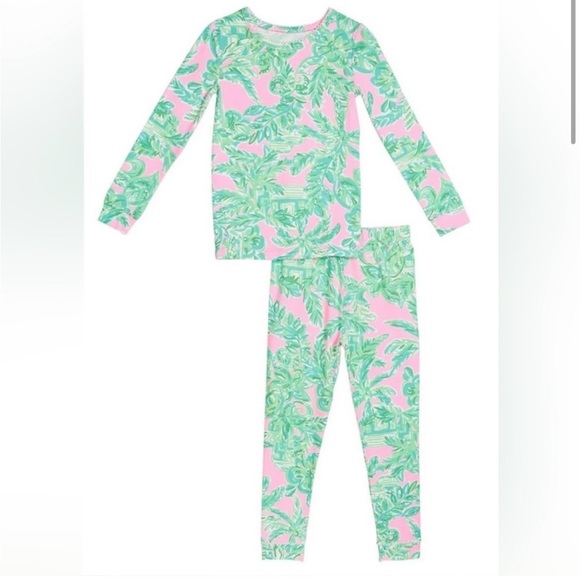Lilly Pulitzer | Pajamas | Lilly Pulitzer Kids Sammy Pajama Set Mandevilla Baby Pink Sand ...